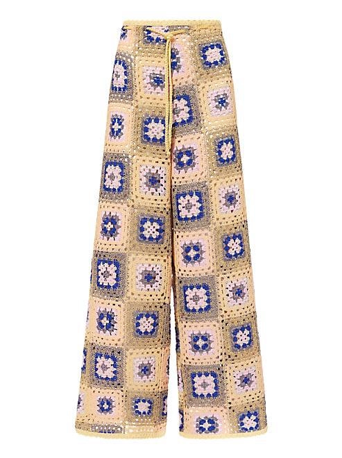 Agua Bendita Crochet Knit Wide Leg Trousers - Multi