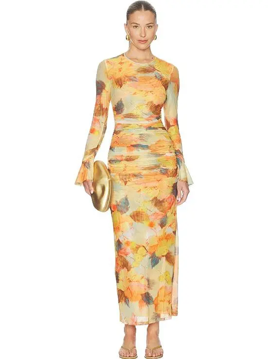 Cinq À Sept Neriah Printed Mesh Jersey Dress - Multi