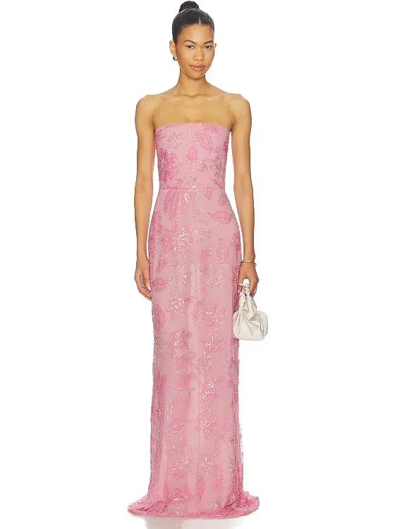 SAU LEE Courtney Maxi Dress - Pink