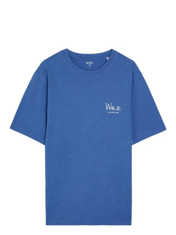 WAX LONDON Dean Printed Cotton T-shirt - Blue