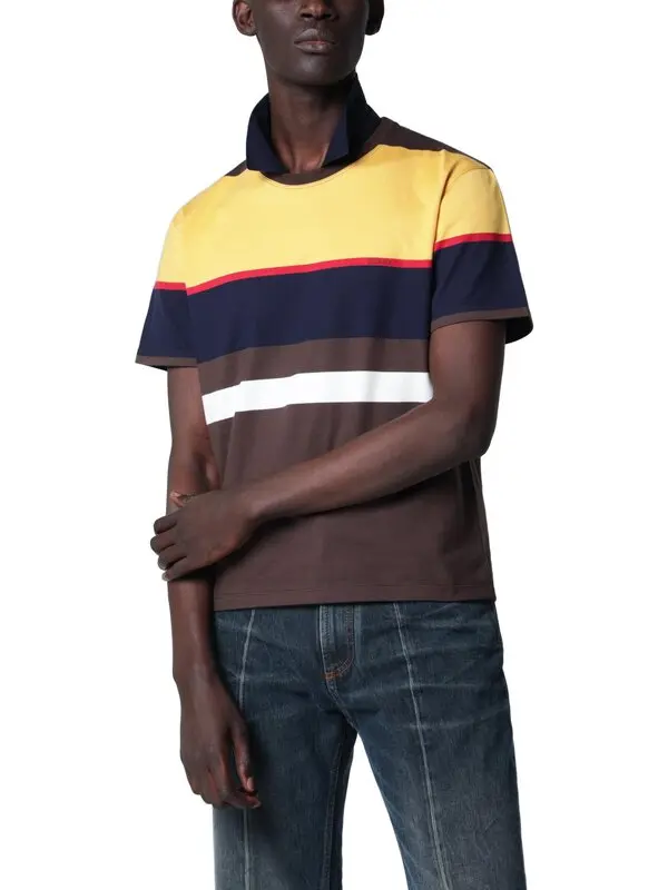 Versace Color-block Striped Cotton Polo T-shirt - Multicolor