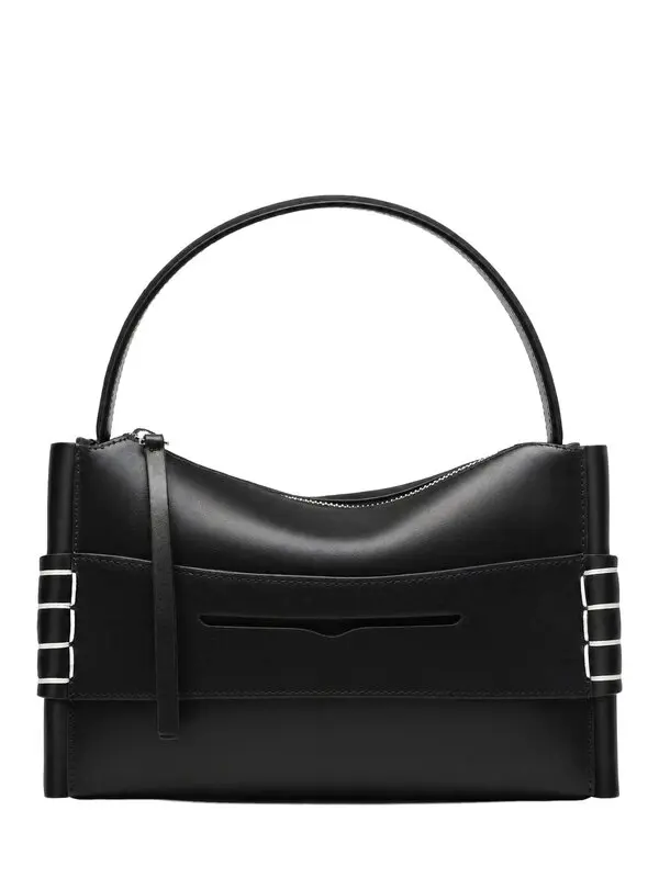 JW Anderson Calfskin Leather Loafer Bag - Black
