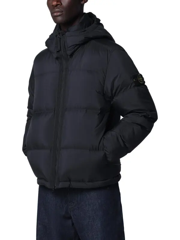 Stone Island Ripstop Nylon Zip-up Down Jacket - Black