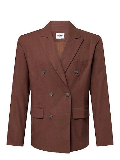 NOBL Dante Double-breasted Linen Blazer - Brown