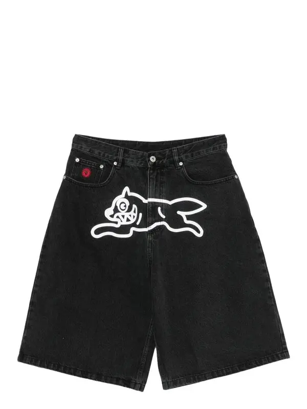 ICECREAM Denim Cargo Shorts - Black