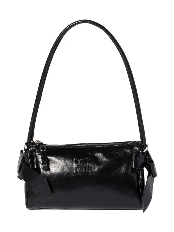 Miu Miu Shiny Leather Pouch - Black
