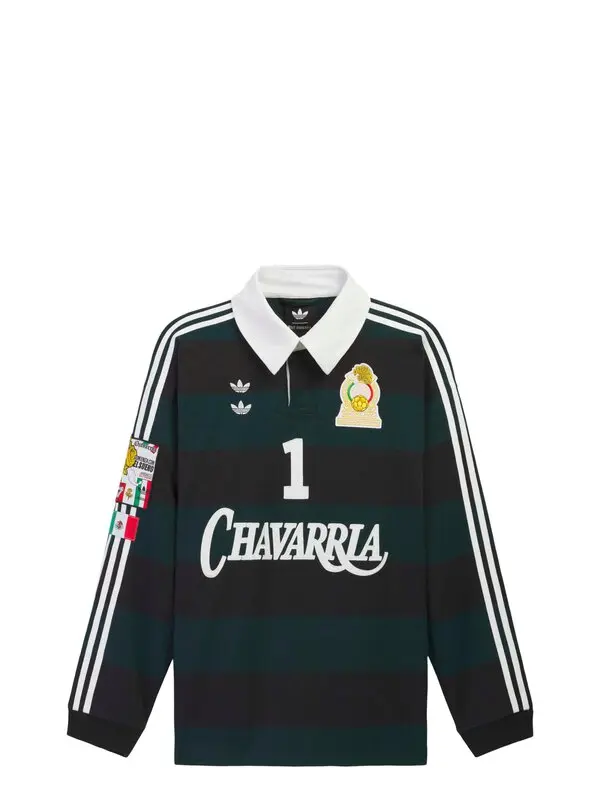 WILLY CHAVARRIA X Adidas Originals Mexico Rugby Shirt - Black
