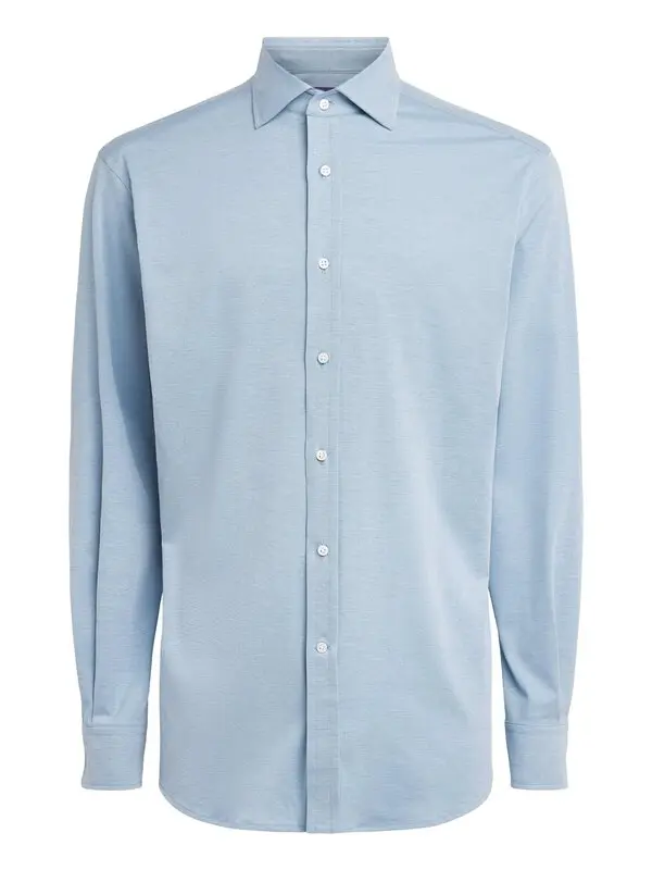 Ralph Lauren Purple Label Knitted Piqué Shirt - Blue
