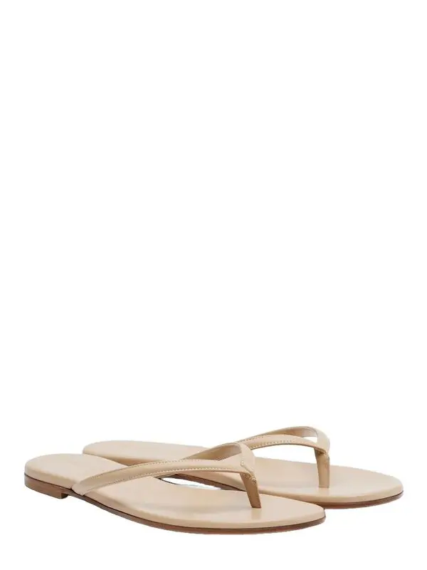 GIANVITO ROSSI Calypso Leather Thong Sandals - Beige