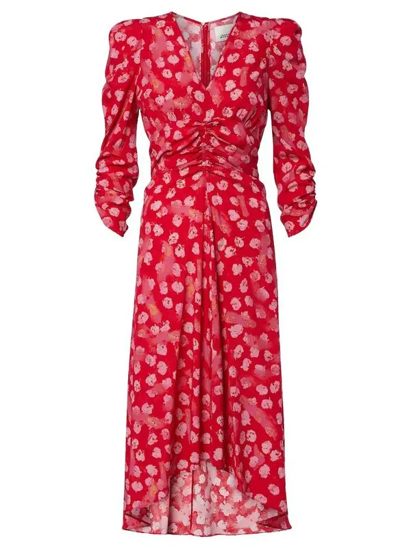 Isabel Marant Étoile Albini Floral Silk-blend Midi Dress - Red