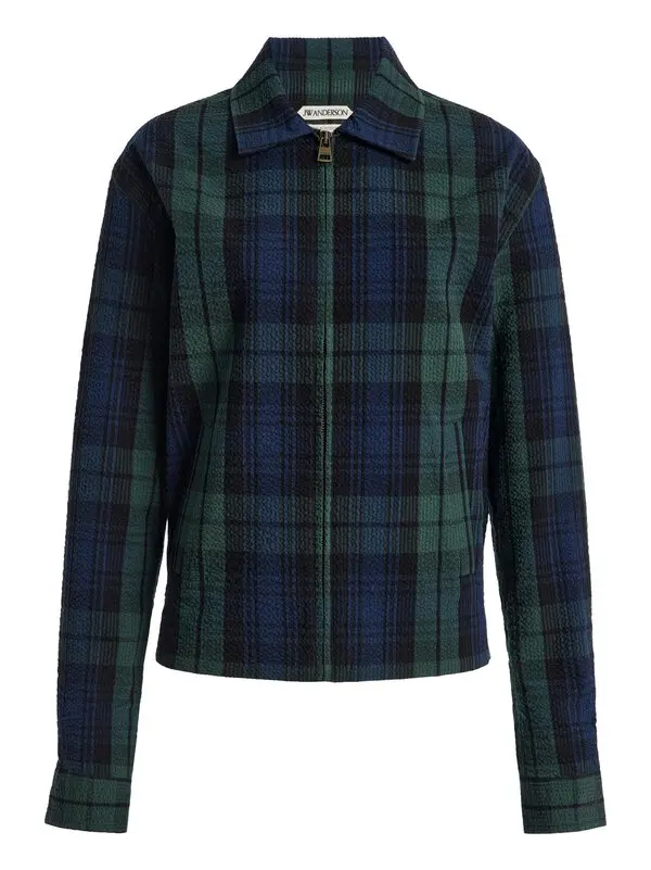 JW Anderson Plaid Zipped Cotton Jacket - Print