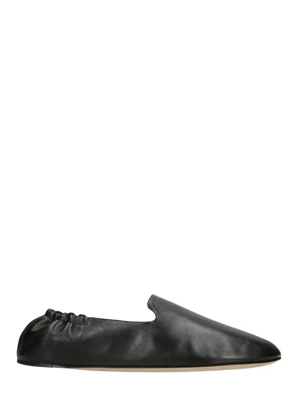 THE ROW Casa Leather Slippers - Black