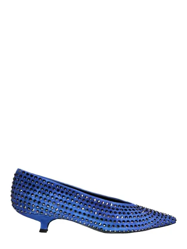 LA ROSE Crystal Embellished Ballet Flats - Blue