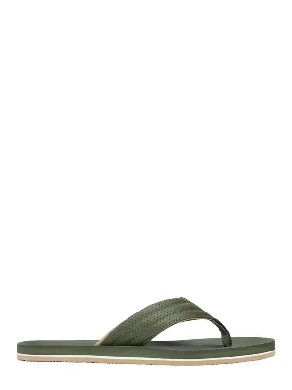 Tommy Hilfiger Perforated Logo-patch Flip Flops - Green