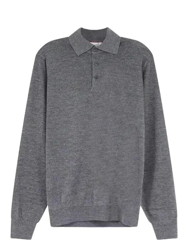 Brunello Cucinelli Long-sleeve Polo Shirt - Grey