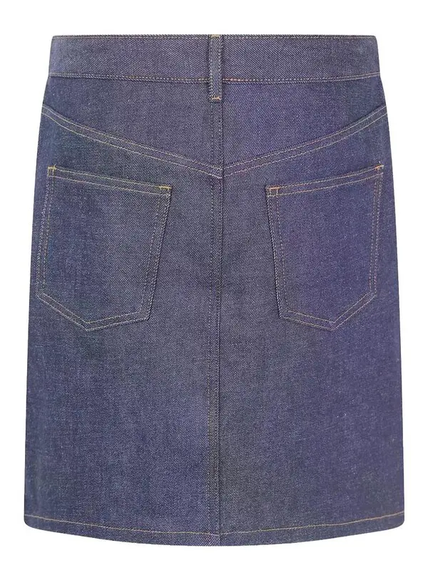 A.p.c. Contrast-stitched Denim Mini Skirt - Blue