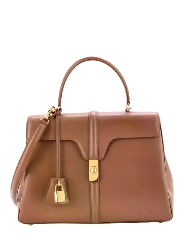 Celine 16 Top Handle Bag Smooth Calfskin Medium Satchel - Brown