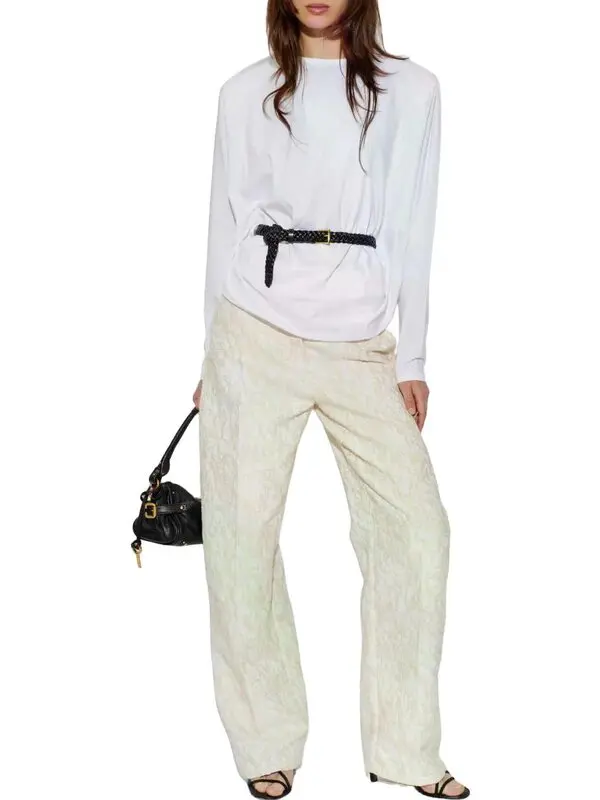 IRO PARIS Textured Straight-leg Trousers - Neutrals