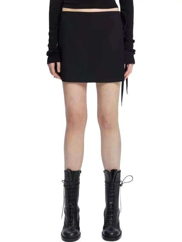 ANN DEMEULEMEESTER Wrap-style Mini Skirt - Black