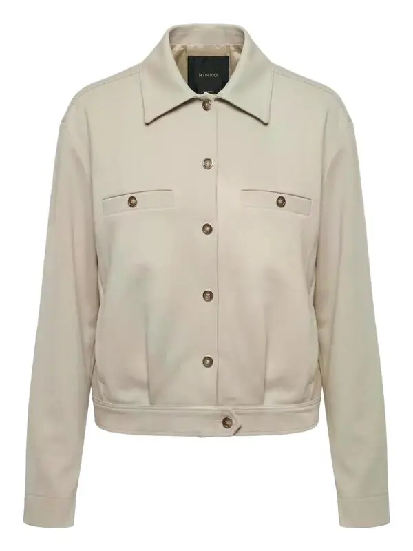 Pinko Button-fastening Shirt Jacket With Welt Pockets - Neutrals