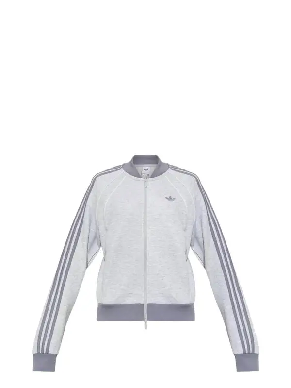 Adidas Embroidered Stripe Detail Sweater - Grey