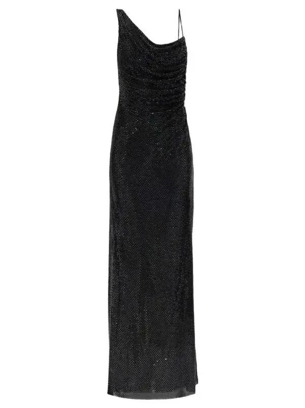 SELF-PORTRAIT Bead-embellished Cowl-neck Maxi Dress - Black
