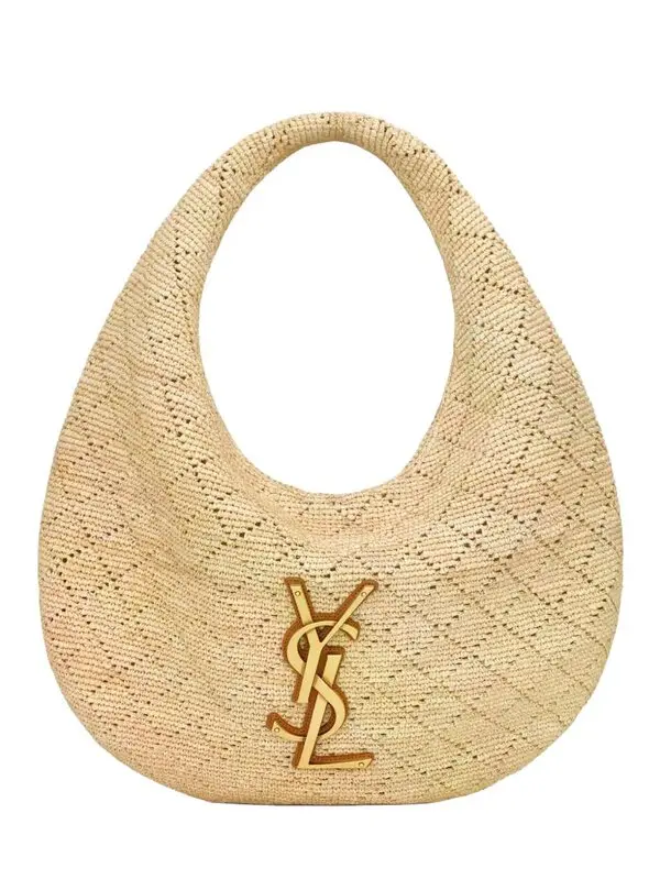 Saint Laurent Loulou Woven Shoulder Bag - Neutrals