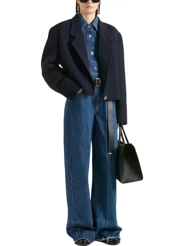 Givenchy Wide-leg Jeans With Chevron Stitching - Blue