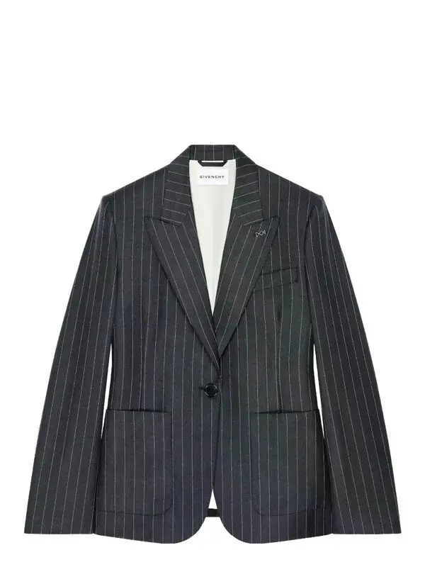 Givenchy Pinstriped Peak-lapel Blazer - Grey