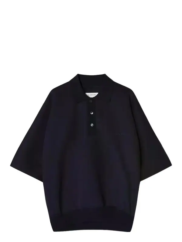 LANVIN Logo-embroidered Polo Shirt - Blue