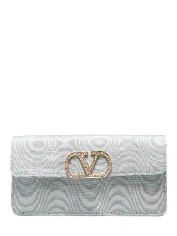 Valentino Garavani Vlogo Signature Moiré Cross Body Bag - Blue