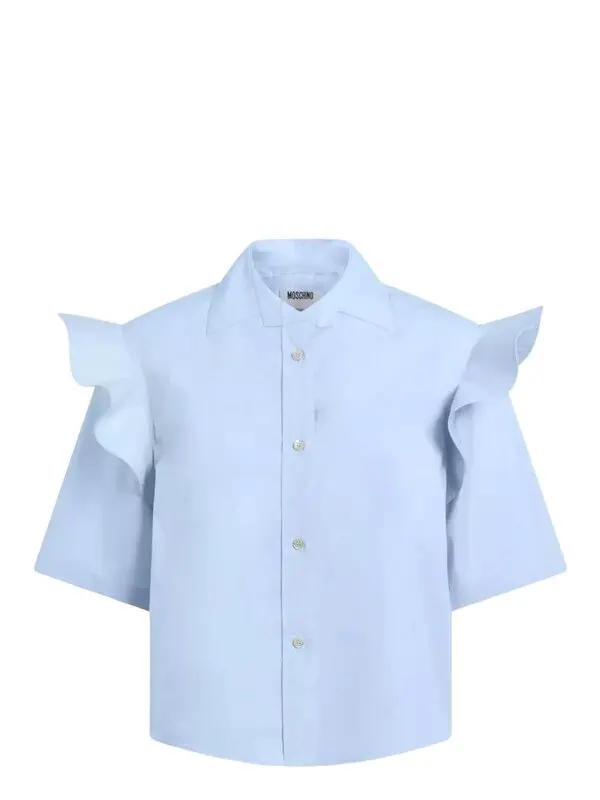 Moschino Ruffled Short-sleeve Shirt - Blue