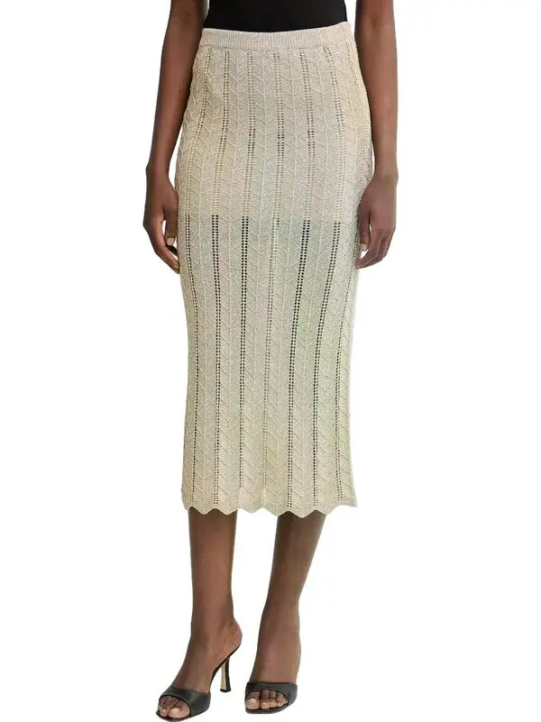 TWINSET Scalloped-hem Knit Midi Skirt - Neutrals