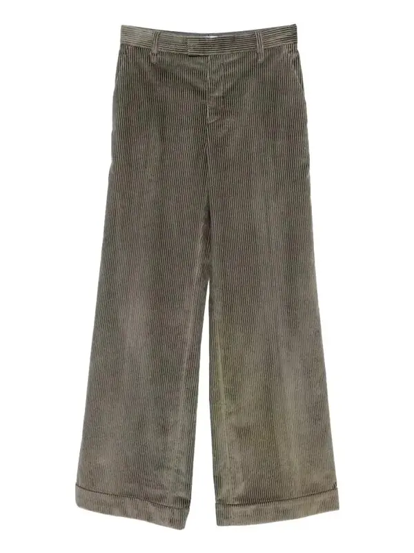 Brunello Cucinelli Corduroy Wide-leg Trousers - Green