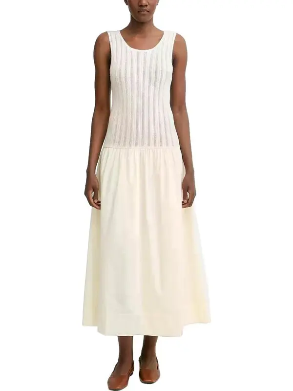 HOSS INTROPIA Alba Maxi Dress Ribbed Bodice - Neutrals