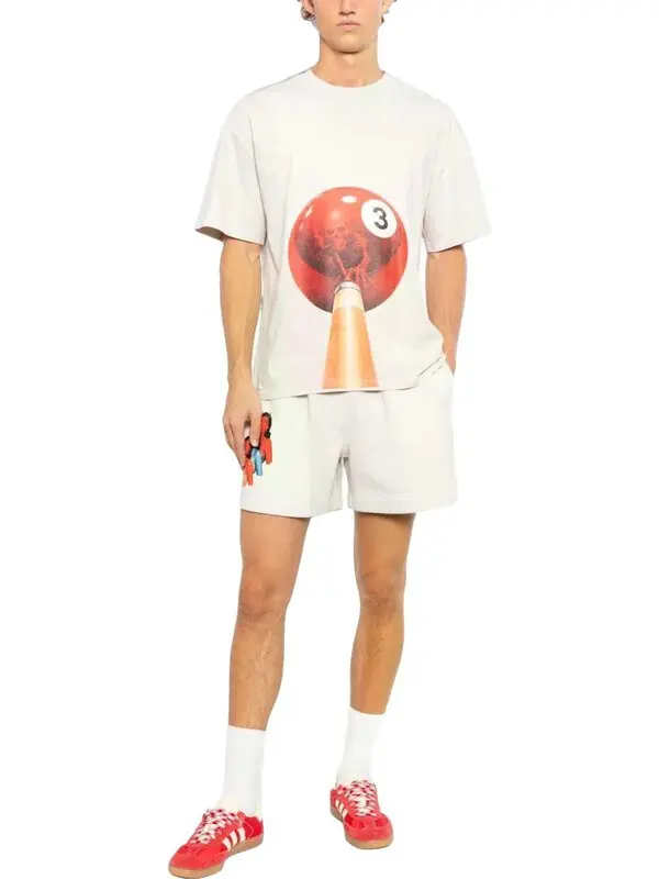 MELT Graphic Print Elasticated Waistband Shorts - Neutrals