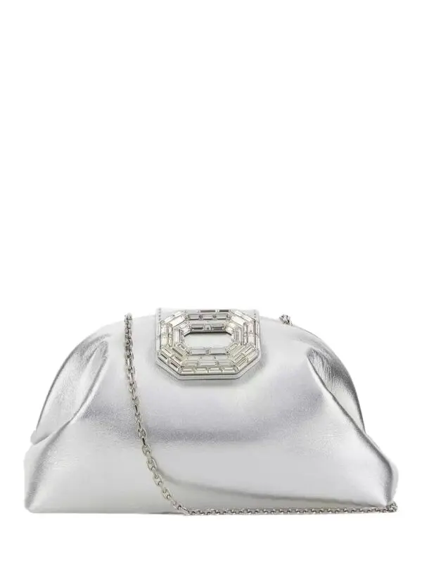 Amina Muaddi Camelia Crystal-embellished Clutch Bag - Silver