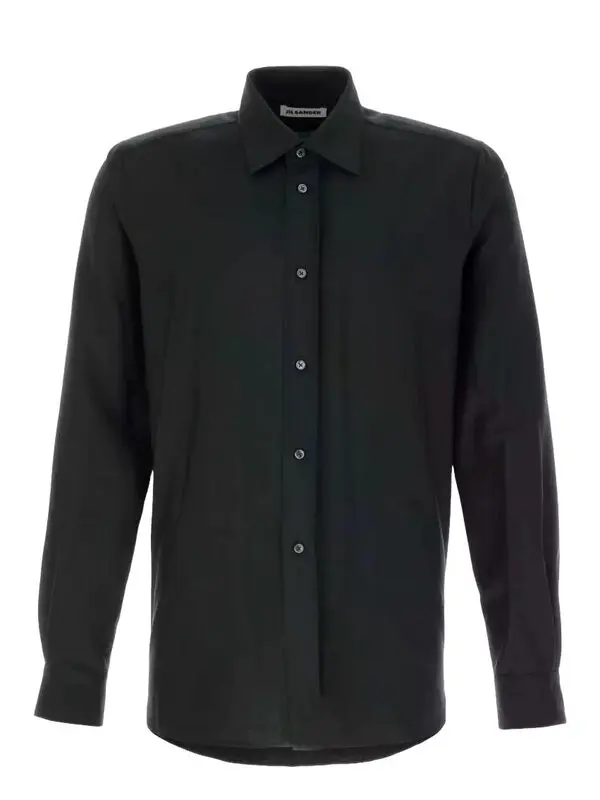 JIL SANDER Long-sleeve Button-up Shirt - Black