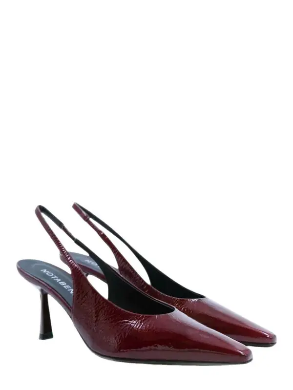 NOTABENE Emmely Patent-finish Slingback Pumps - Red