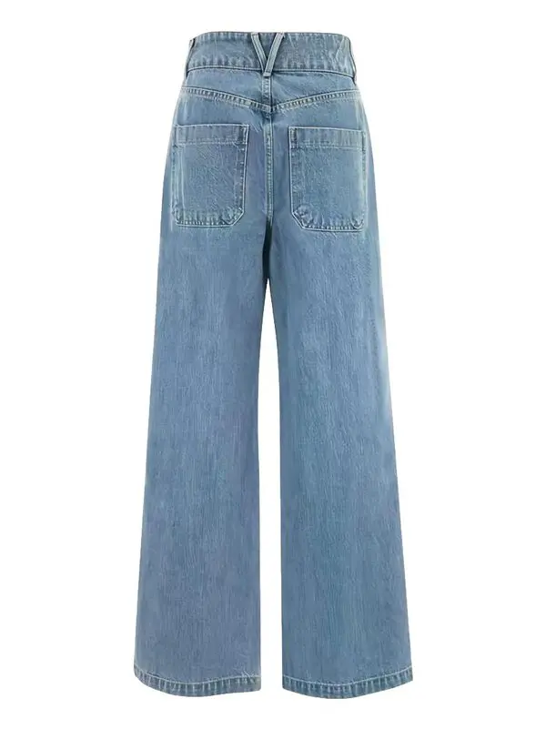 Veronica Beard Taylor Wide-leg Jeans With Lace Trim - Blue