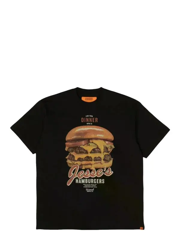 UNIVERSAL OVERALL Hamburger Print T-shirt - Black