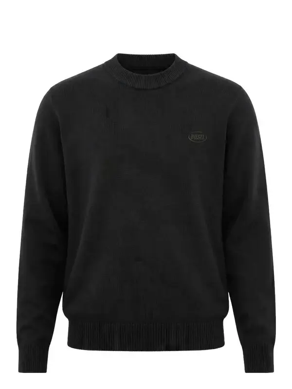 DIESEL® Logo-patch Crew-neck Sweatshirt - Black