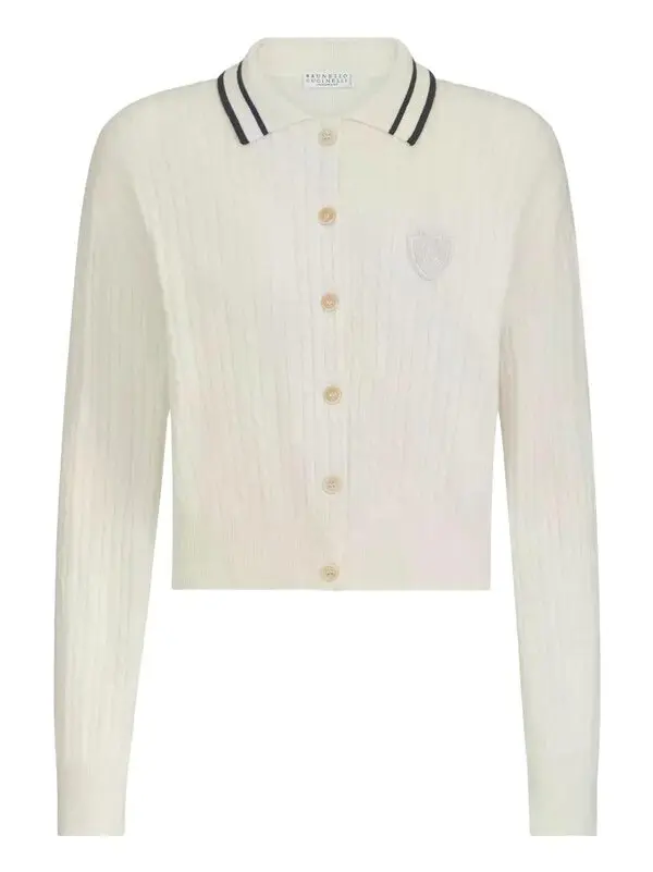 Brunello Cucinelli Cashmere Cable-knit Polo Shirt - Neutrals