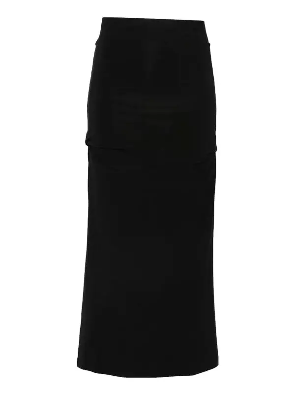 TOTEME Draped Jersey Midi Skirt - Black
