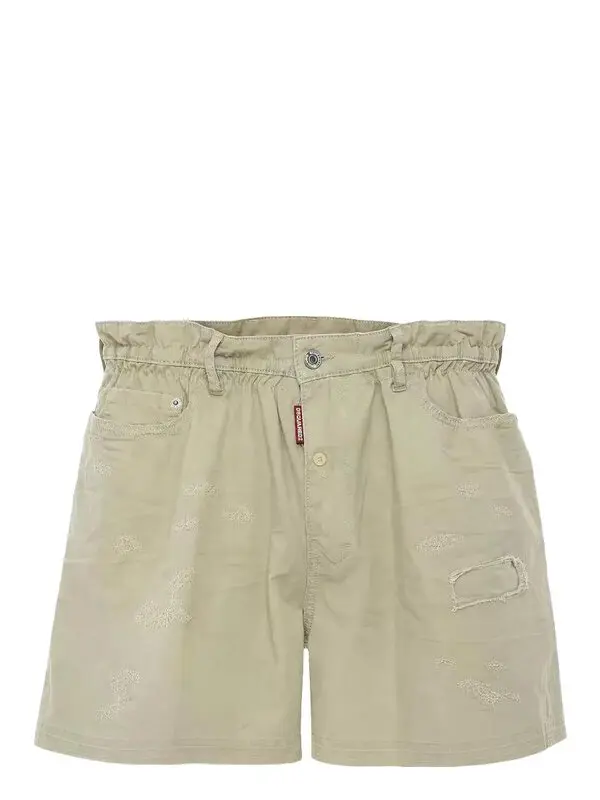 Dsquared2 Beige Cotton Distressed Shorts - Neutrals