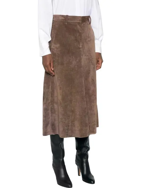 Brunello Cucinelli A-line Midi Skirt - Brown