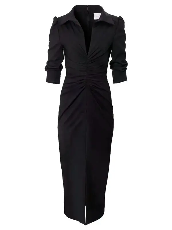 Carolina Herrera Ruched Midi Dress - Black