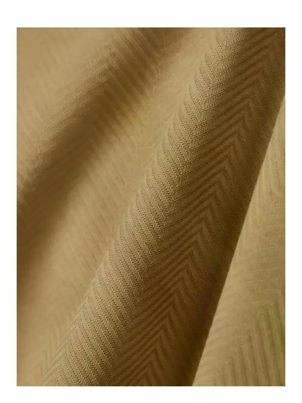 Emporio Armani Herringbone-pattern Embroidered-logo T-shirt - Neutrals