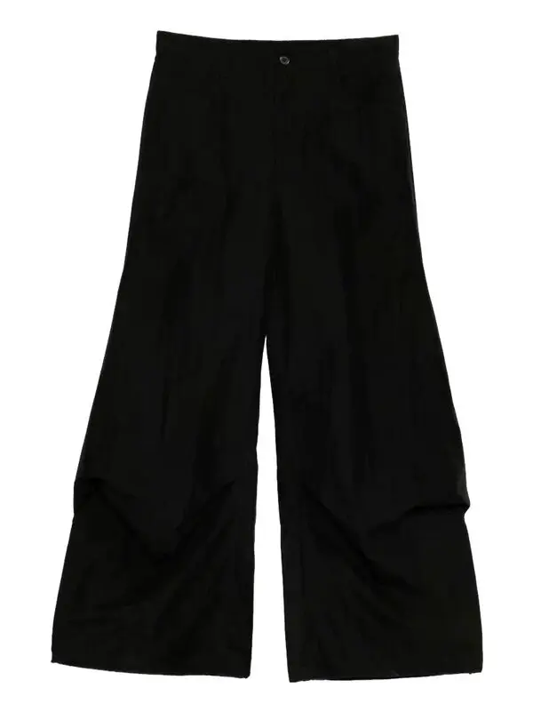 SONGZIO Crinkled-finish Tailored Trousers - Black