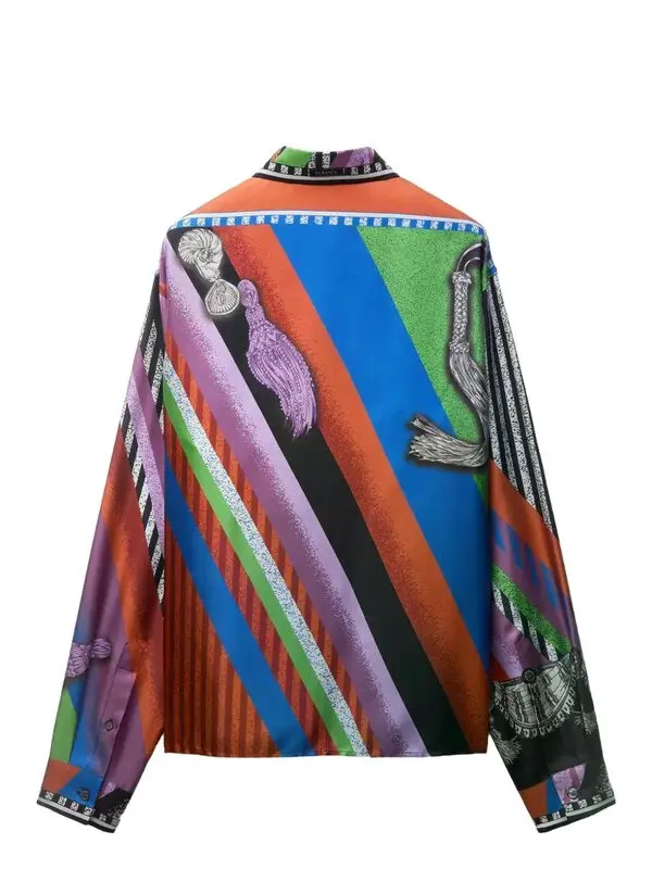 Versace Tassel-print Shirt - Blue